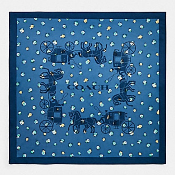 Coach | Accessories | Coach Horse And Carriage Tea Rose Print Silk ...